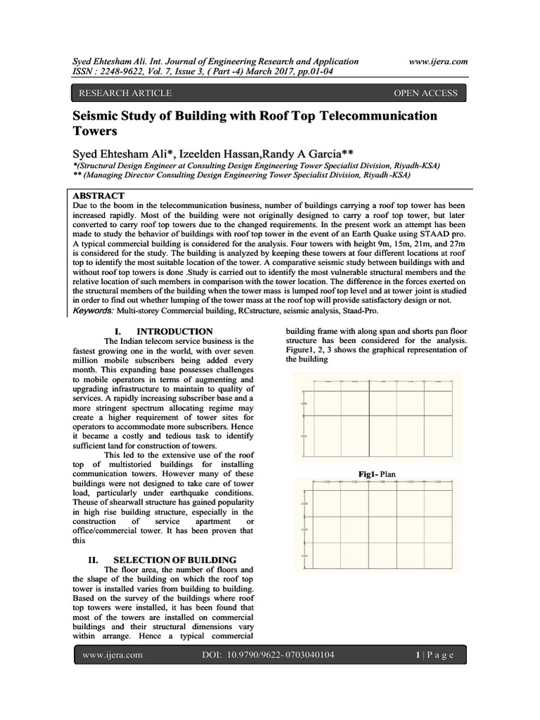 Seismic Analysis of Multi-Story Commercial Buildings with Roof-Top ...