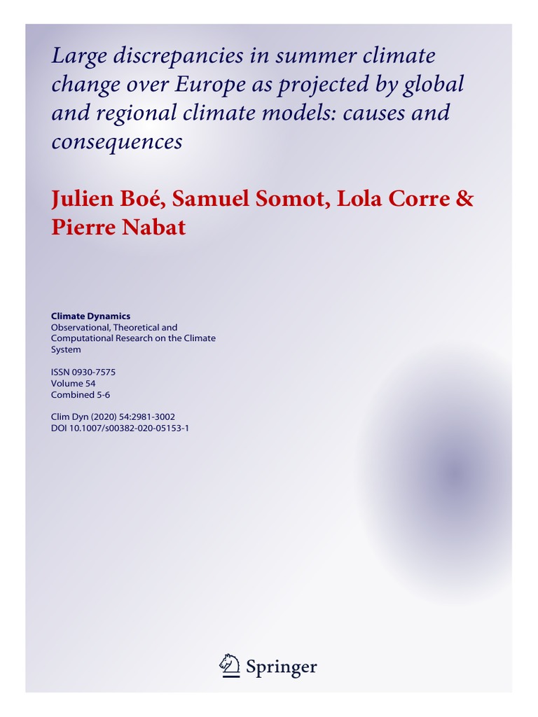 Boe Et Al 2020 | PDF | General Circulation Model | Climate