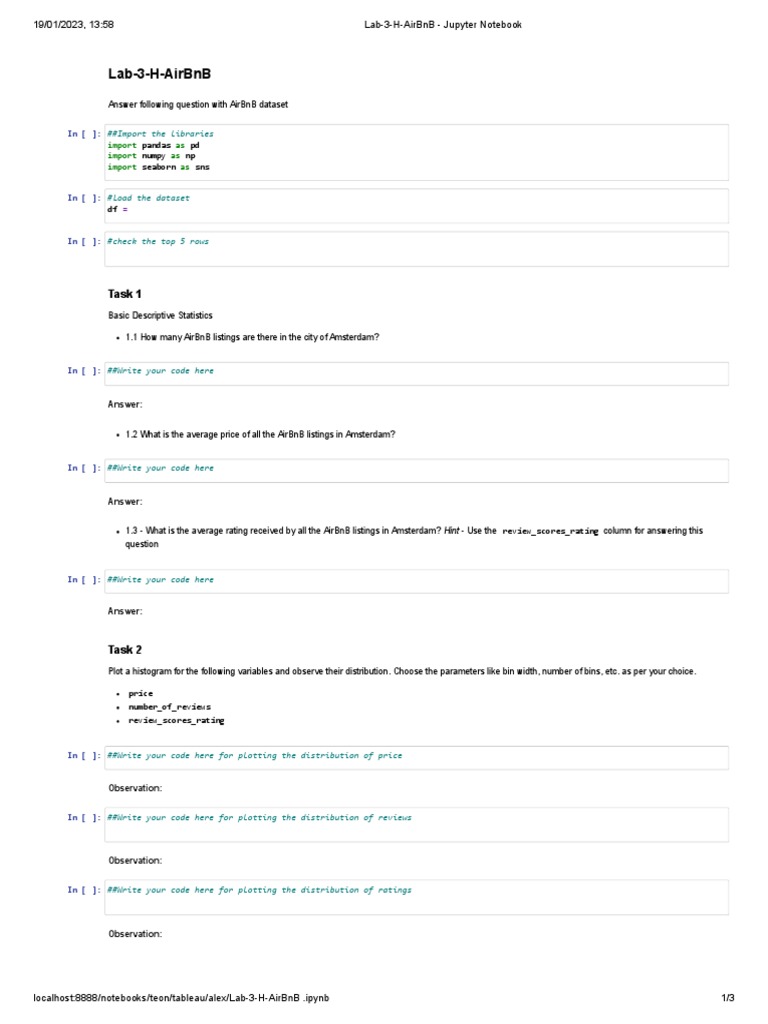 Lab-3-H-AirBnB - Jupyter Notebook | PDF