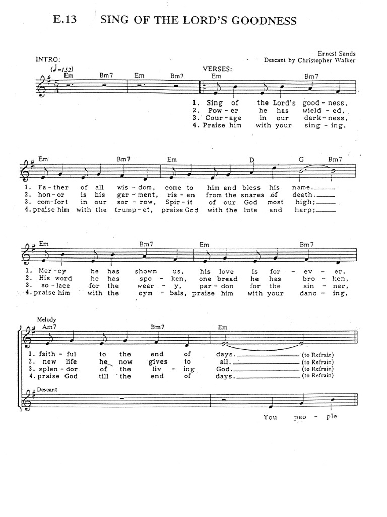Sing of The Lord's Goodness | PDF Sing of The Lord's Goodness | PDF