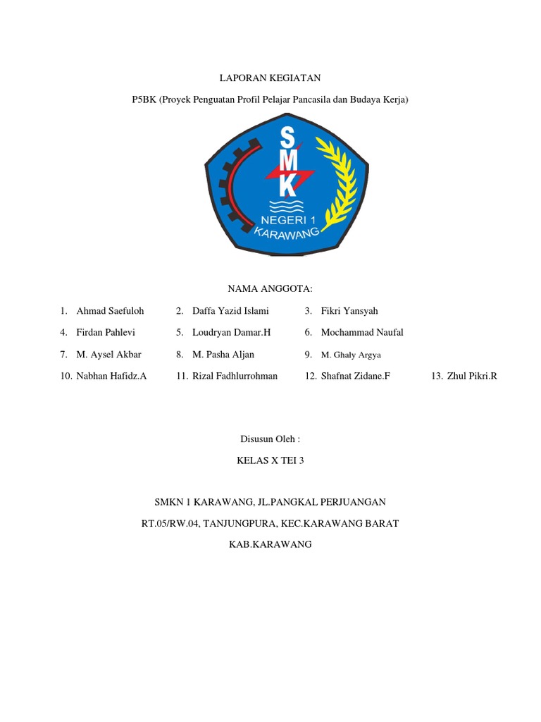 Laporan Proyek P5BK SMK 1 Karawang | PDF