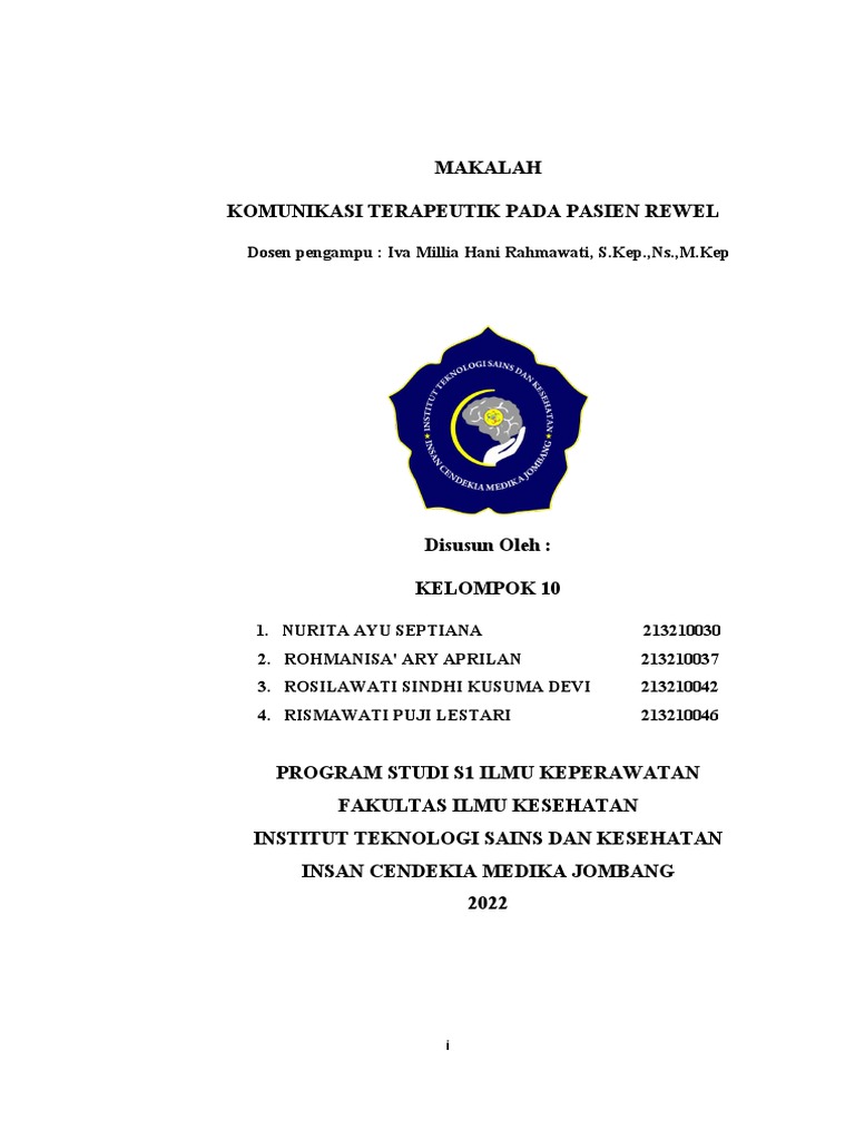 Kelompok 10 Makalah Komunikasi Terapeutik | PDF