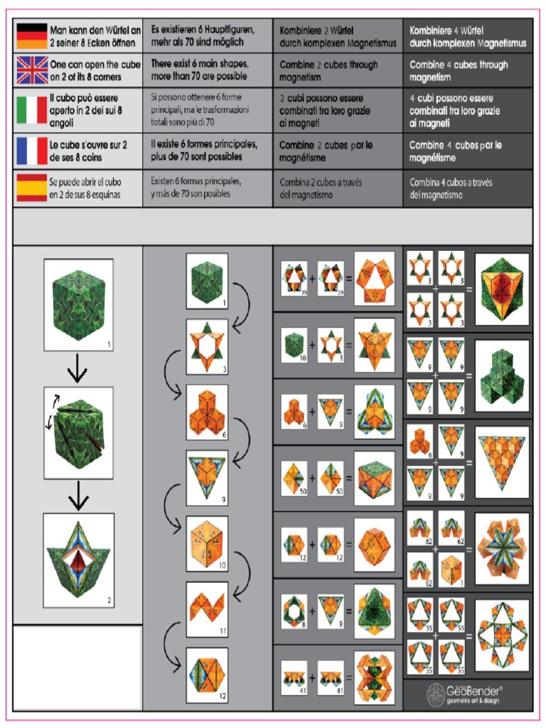 Geobender Bees Transformation Anleitung 1-2-3-4 Cubes | PDF