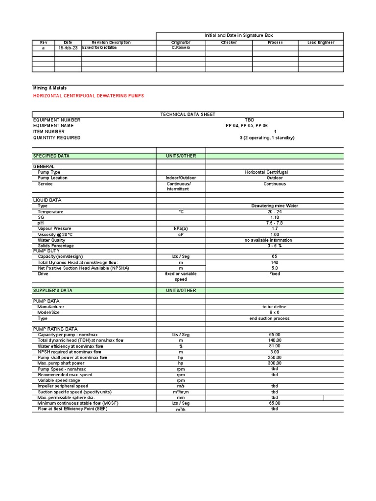 2 ST Pump Data Sheet - 1-A | Download Free PDF | Pump | Mechanical ...