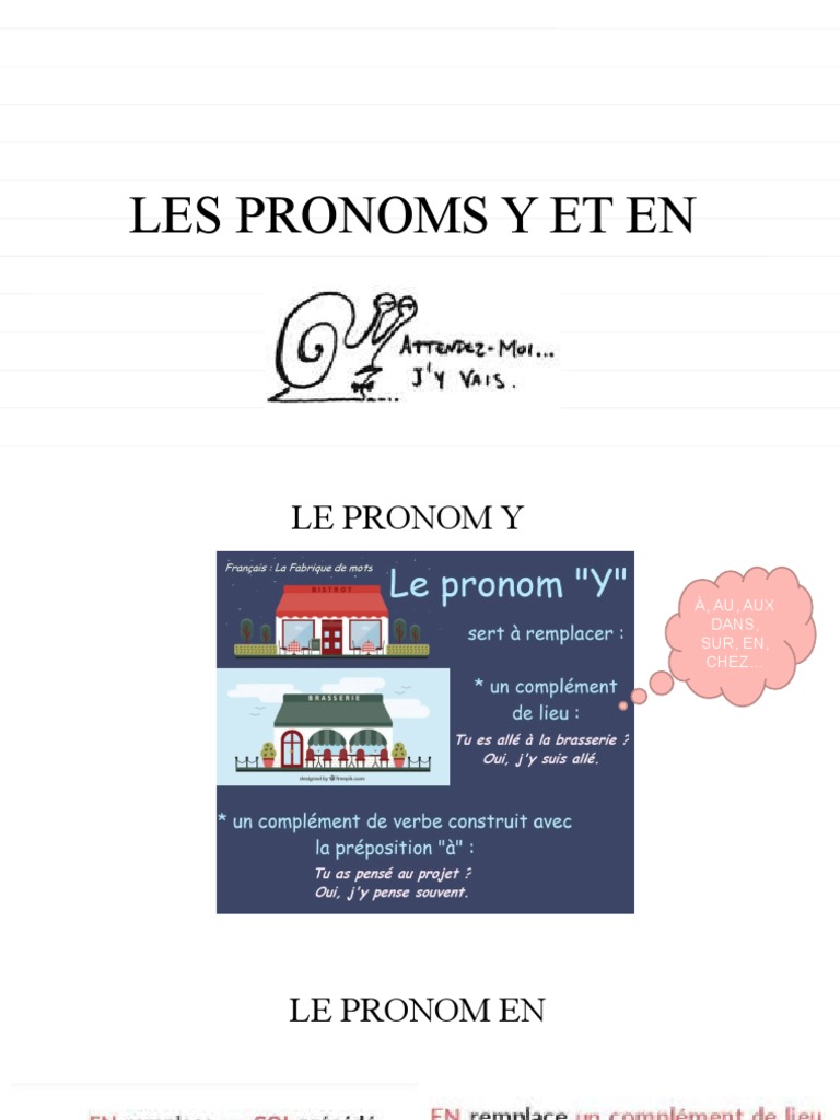 Les Pronoms y Et en | PDF