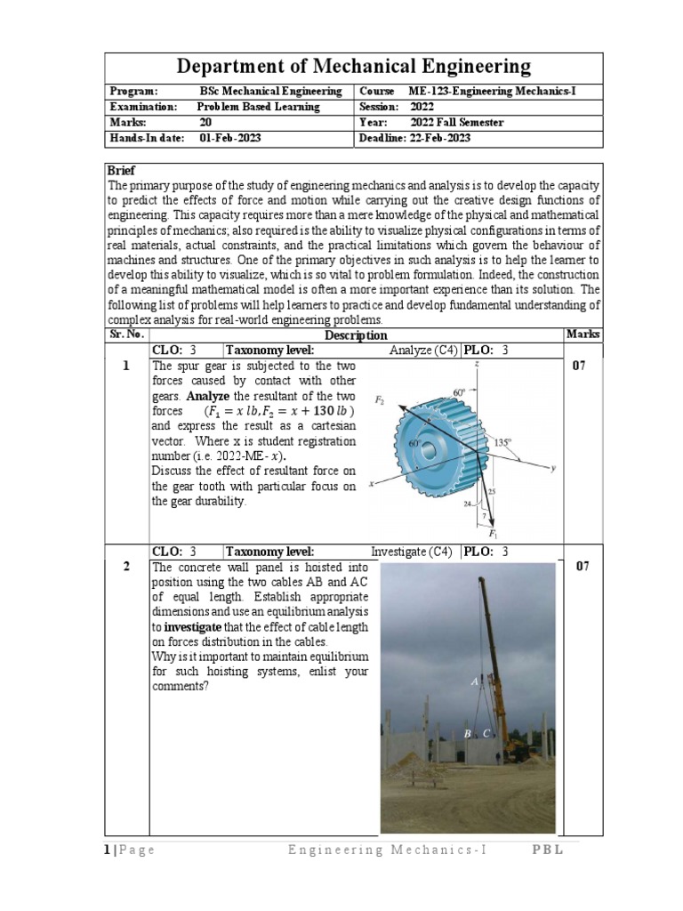 Em-I PBL | PDF | Force | Engineering