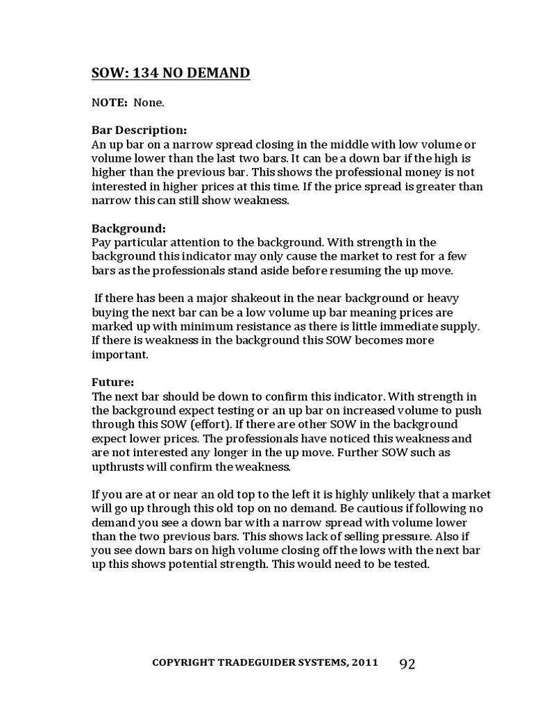 Sow: 134 No Demand: Bar Description | PDF | Demand | Futures Contract