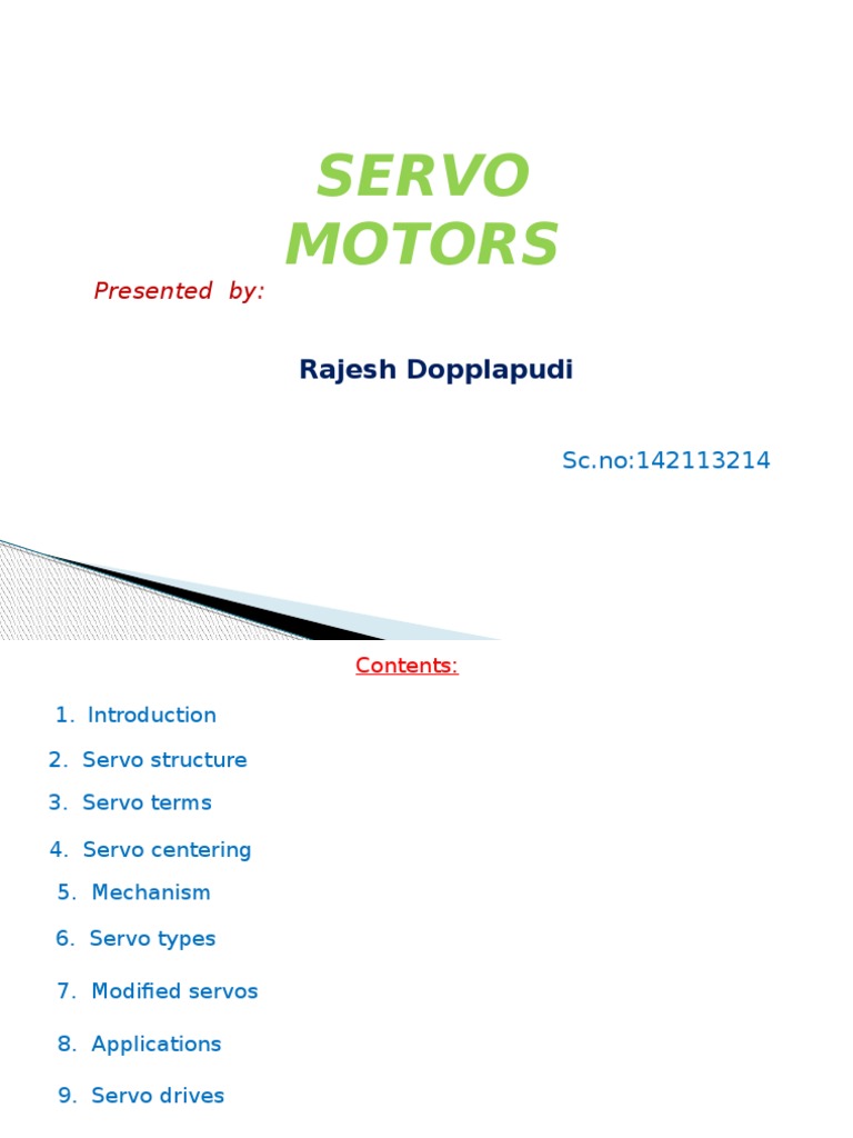 Servo Motors Types and Applications | PDF