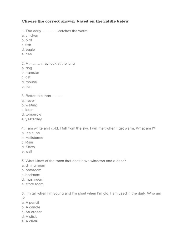 Riddles and Puzzles for All Ages | PDF