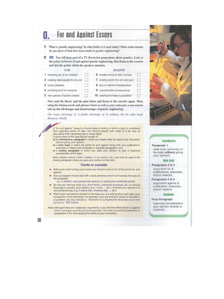 For and Against Essay | PDF