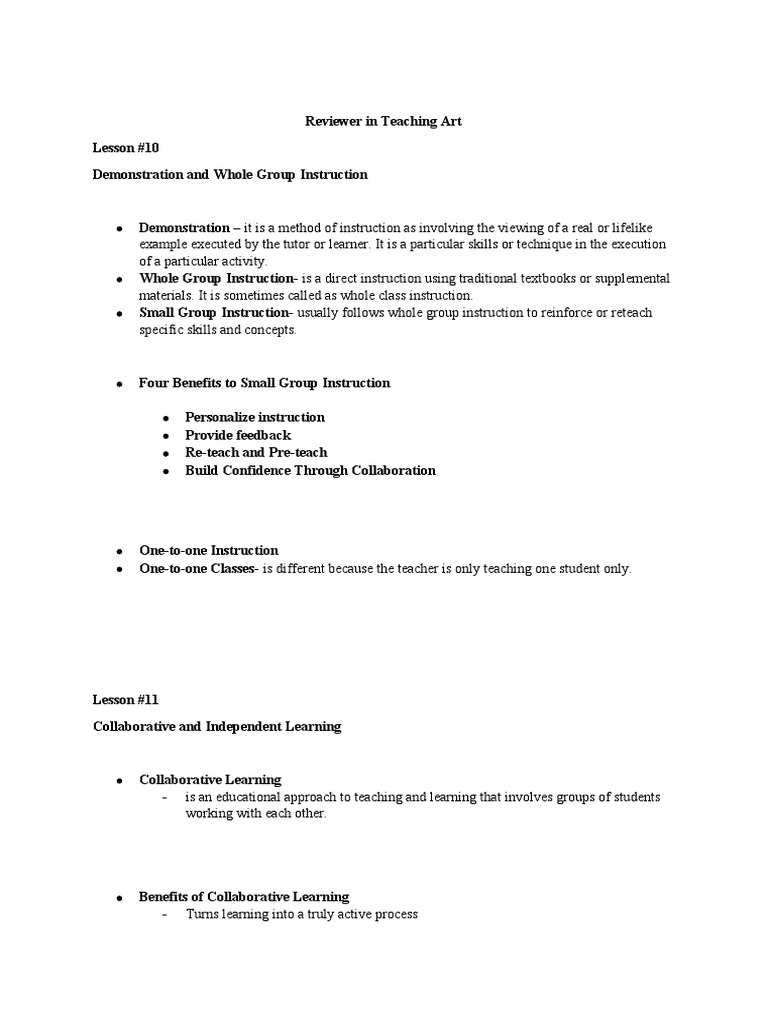 Reviewer in Teaching Art | PDF | Career & Growth