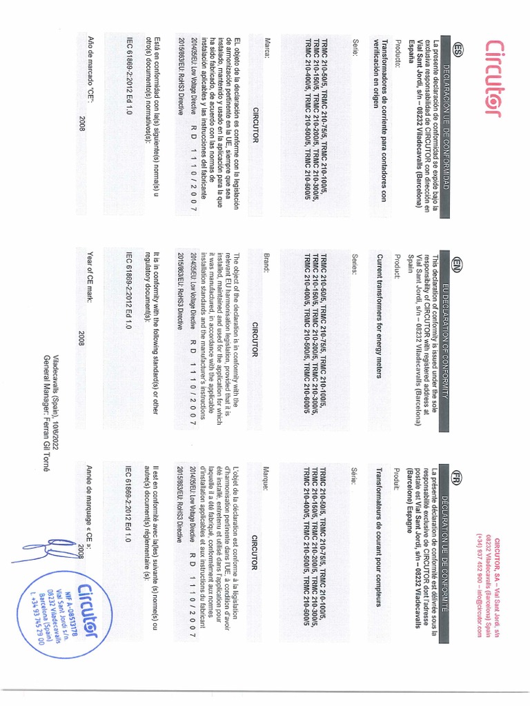TRMC 210 MD52 | PDF