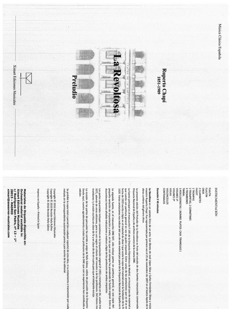 Score-La Revoltosa Preludio-Chapi | PDF