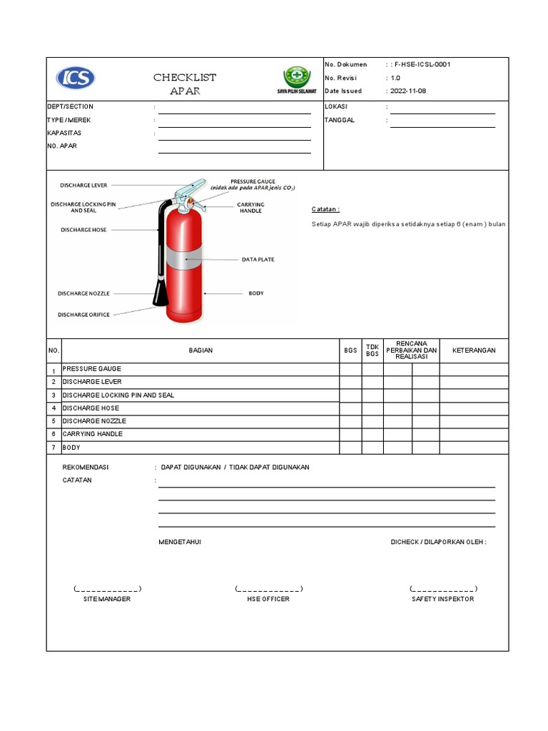 Form Inspeksi Alat Kerja | PDF