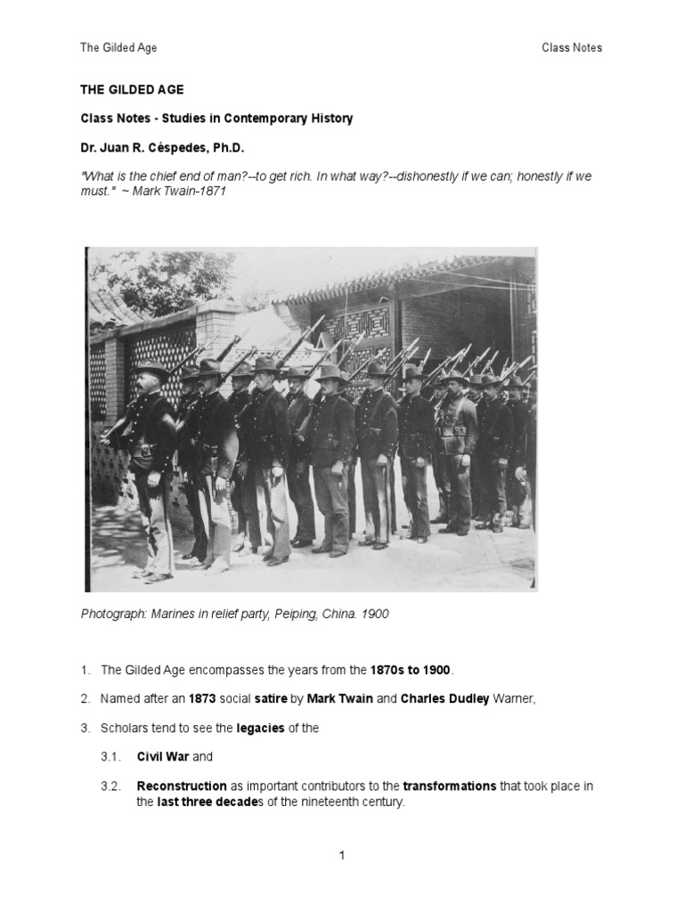 The Gilded Age 1870 1900 | PDF | Great Depression | Money