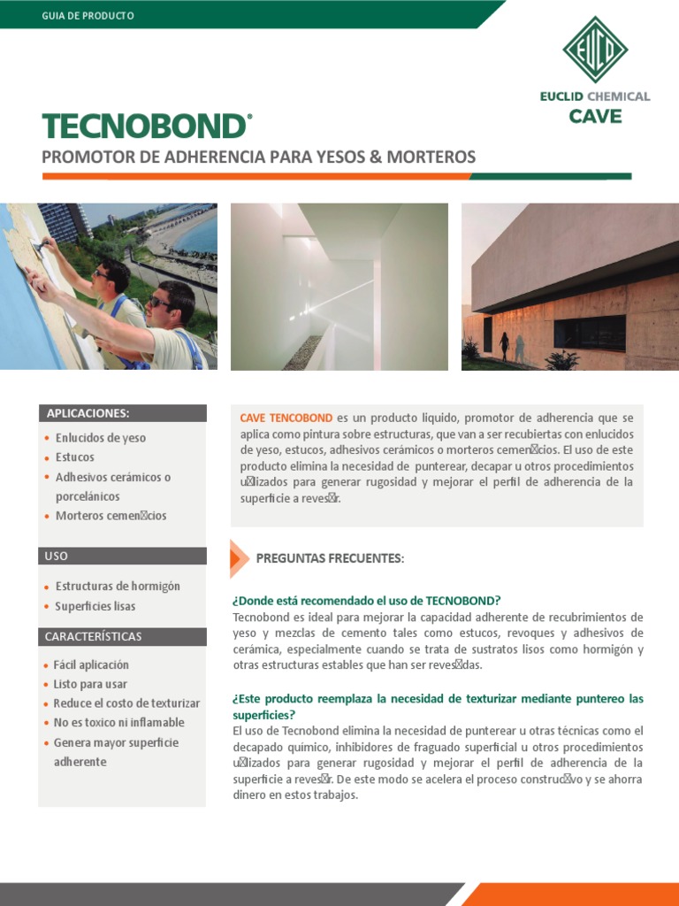 Guia de Producto Cave Tecnobond | PDF | Hormigón | Yeso