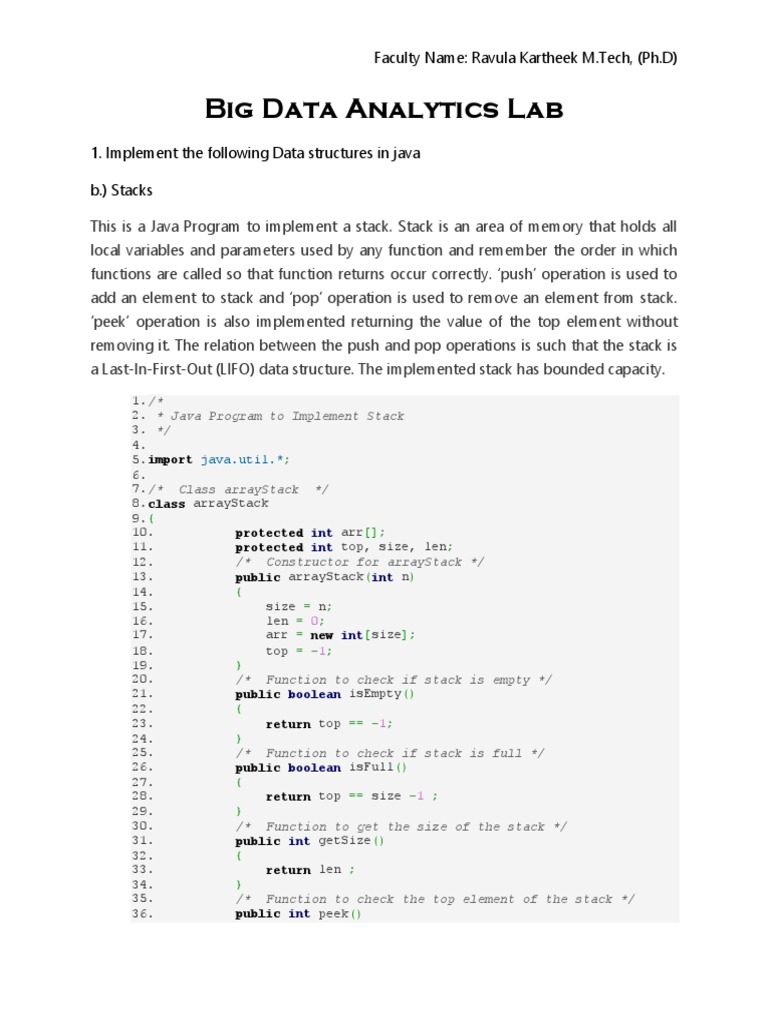 Java Stack Implementation Guide | PDF | Software Development ...