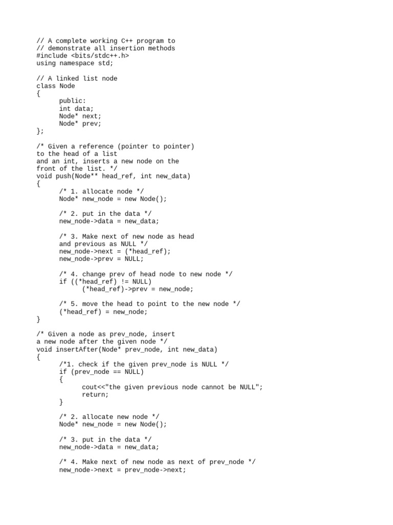 Doubly Linked List | PDF | Pointer (Computer Programming) | Computing Doubly Linked List | PDF | Pointer (Computer Programming) | Computing