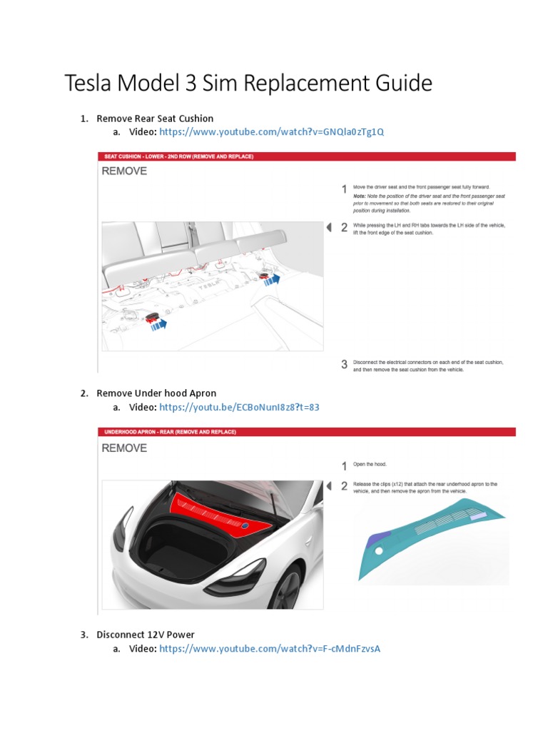 Tesla Model 3 Sim Replacement Guide | PDF