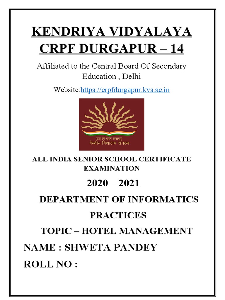 Hotel Management System Project Report: An Analysis of the Crown Plaza Hotel Management Software ...