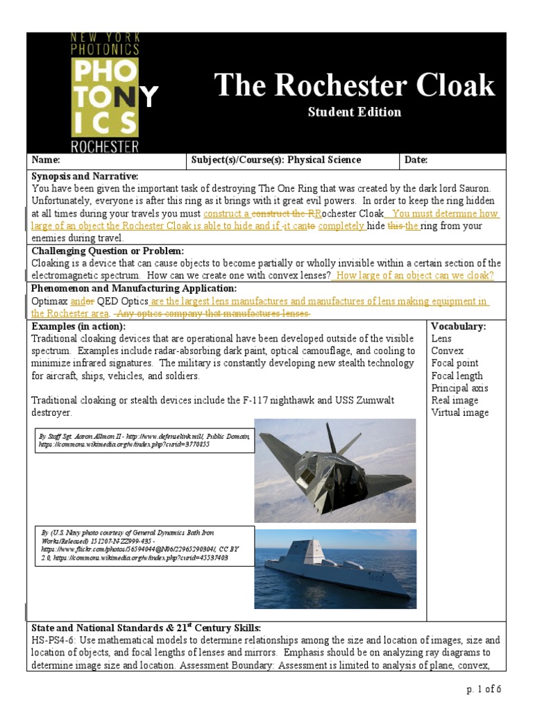 Rochester Cloak Student | PDF | Optics | Electromagnetic Radiation