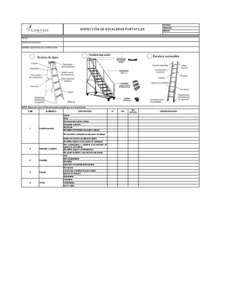 Inspección de Escaleras Portátiles | PDF