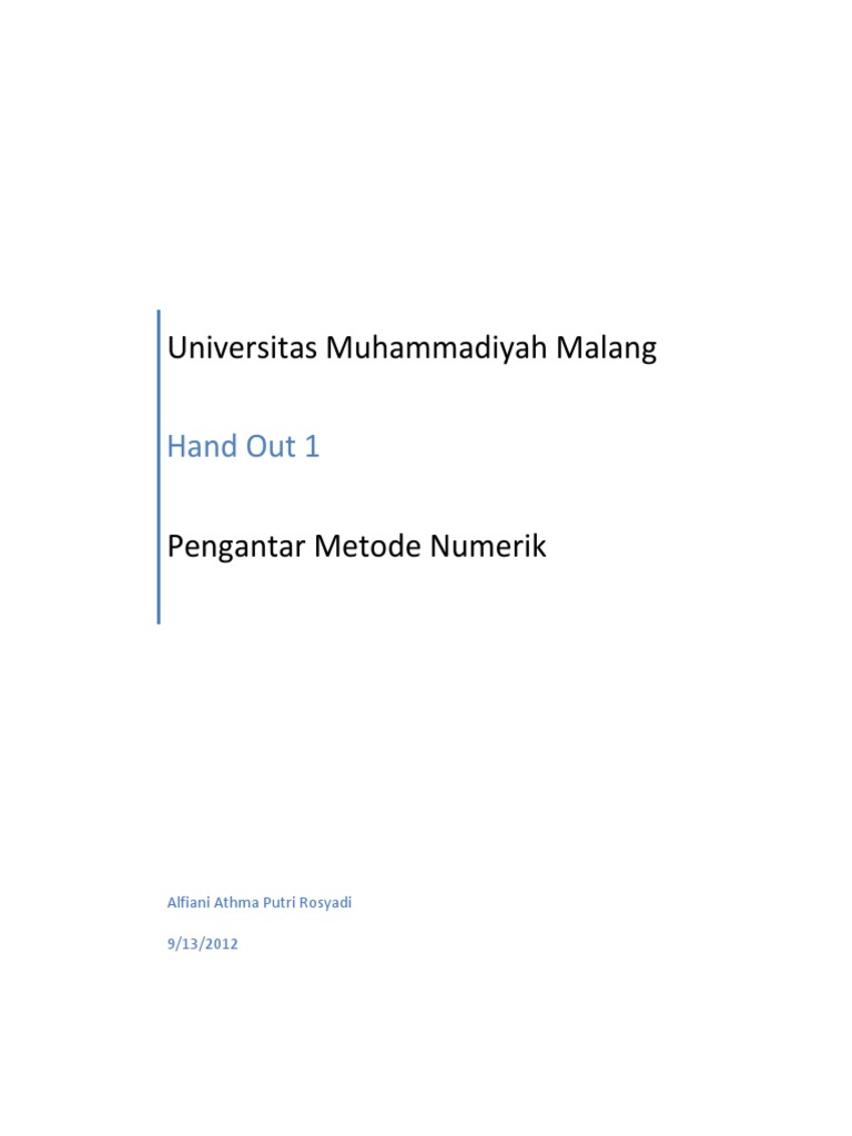 Pengantar Metode Numerik | PDF