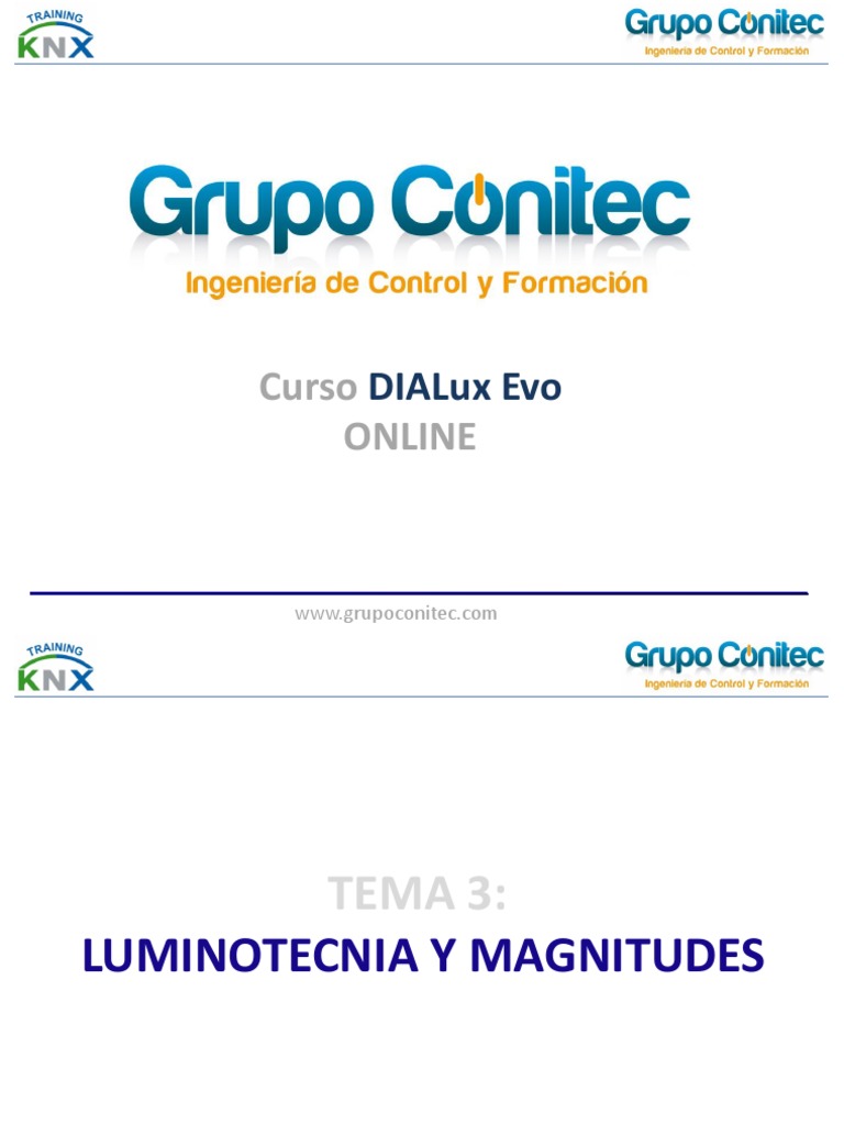 TEMA 3. Luminotecnia y Magniturdes (Curso DIALUX Evo) | PDF | Color ...