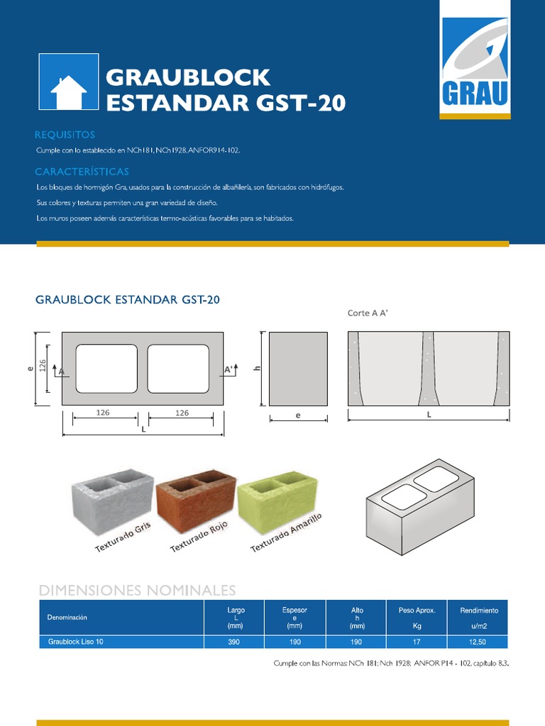 Graublock Estandar GST 20 | PDF