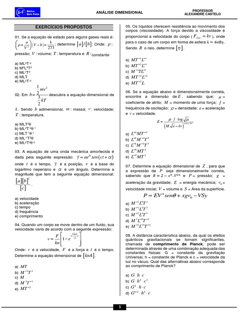 Análise Dimensional | PDF