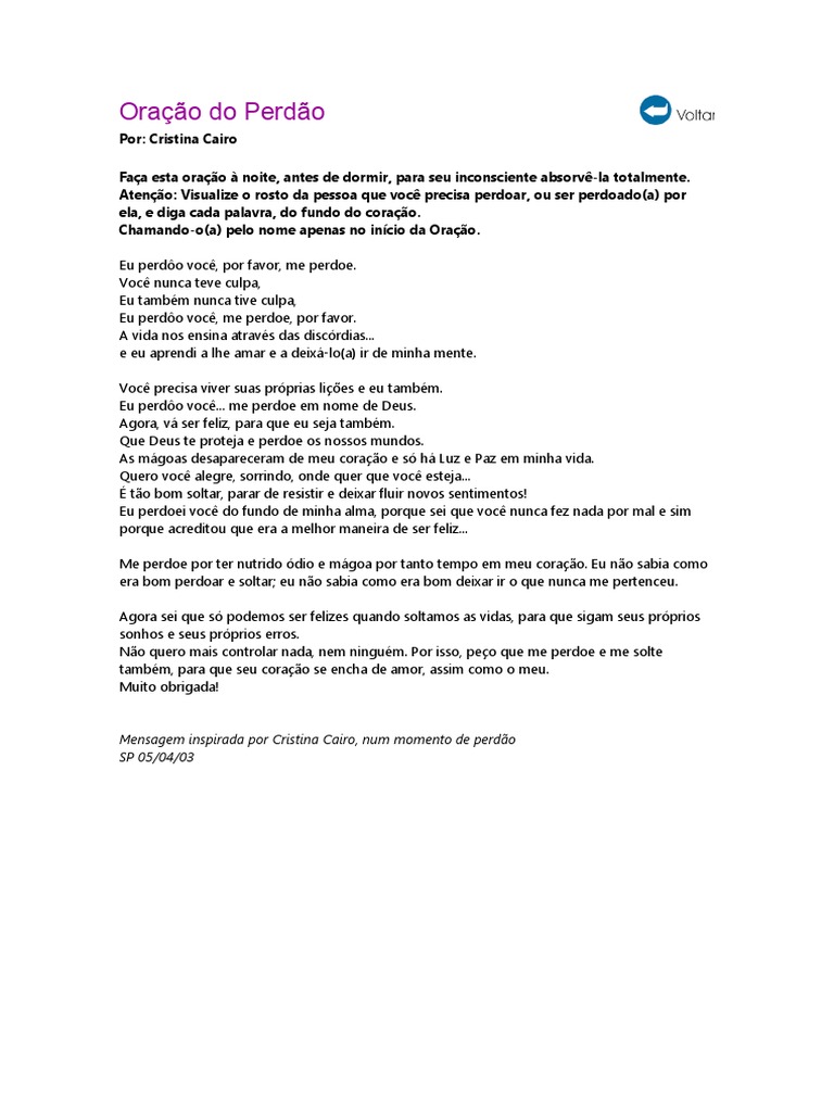 Oração Do Perdão Pdf