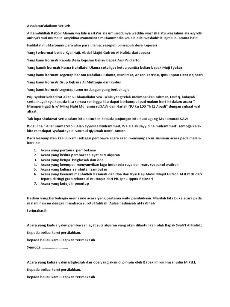 Teks MC Formal | PDF