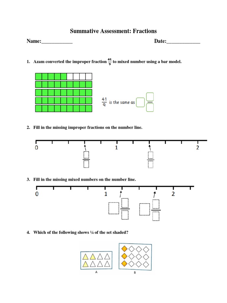 Year 2 Fractions Assessment | PDF | Language Arts & Discipline