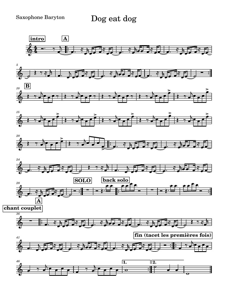 Dog Eat Dog-Saxophone Baryton | PDF