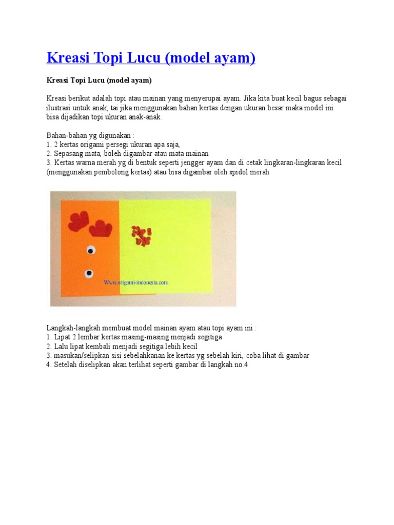 Kreasi Topi Lucu | PDF