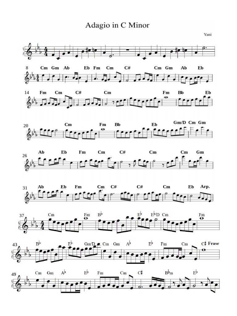 Adagio em C Menor (Yanni) | PDF