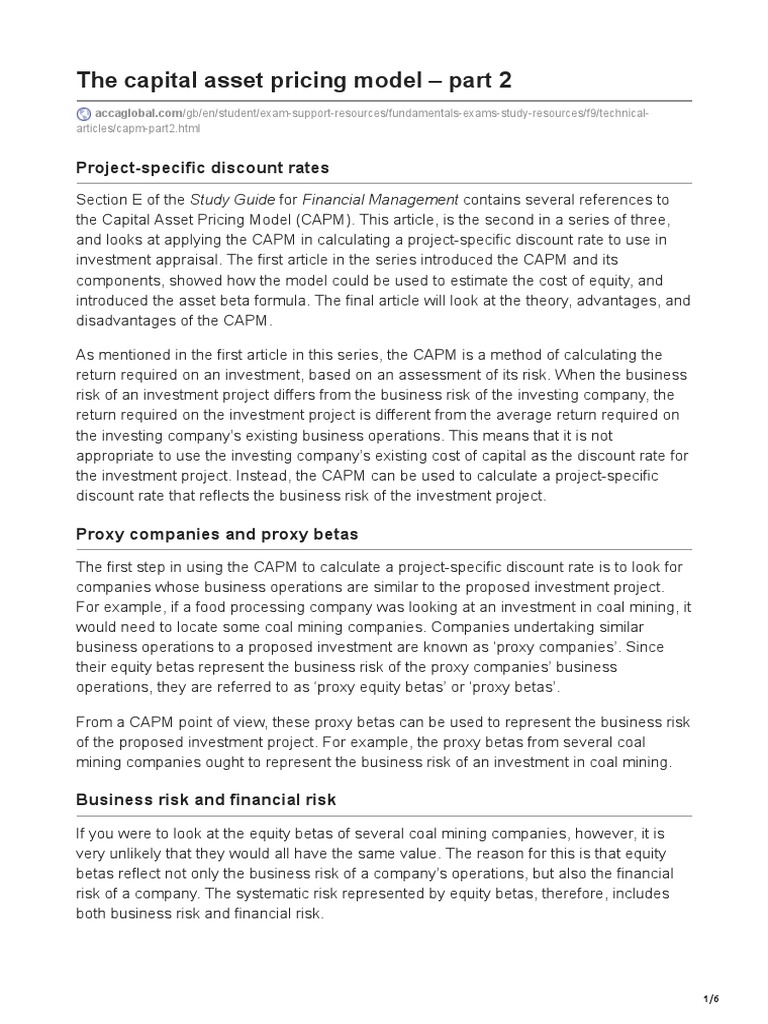 E3 The Capital Asset Pricing Model Part 2 | PDF | Capital Asset Pricing Model | Beta (Finance)