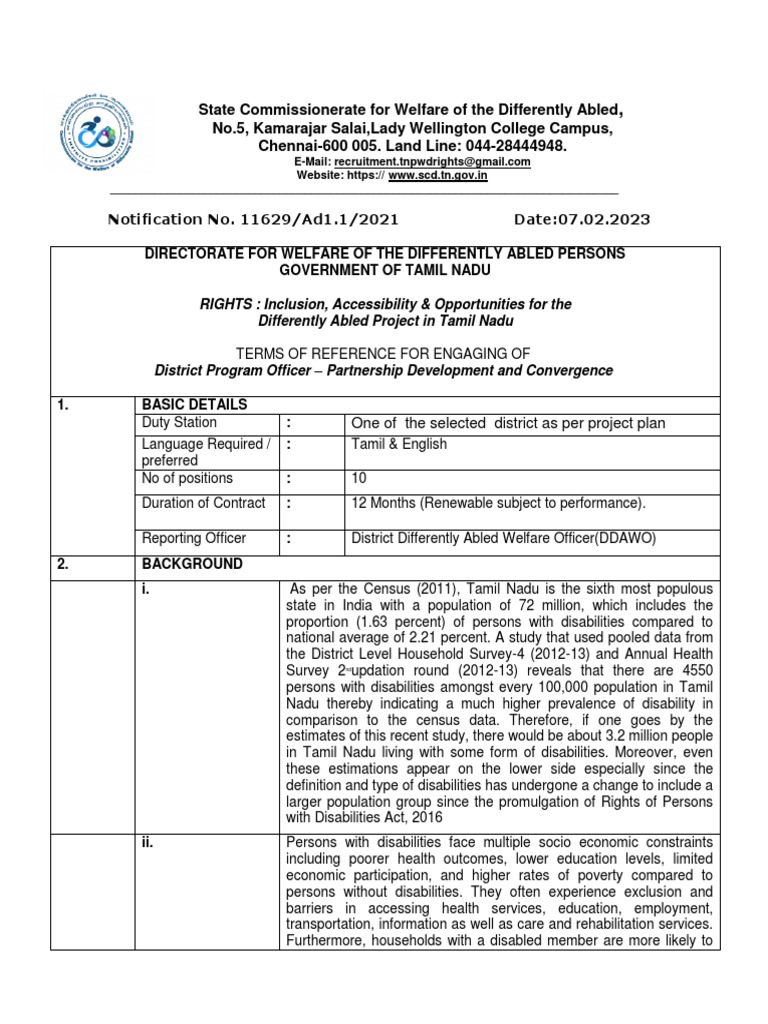 8 DistrictProgramOfficer PartnershipDevelopment Convergence | PDF | Disability | Social Exclusion