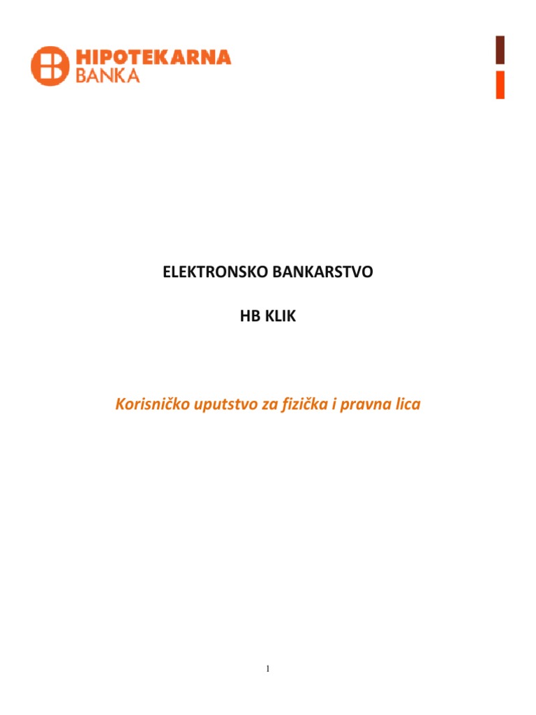 Elektronsko Bankarstvo - HB Klik | PDF