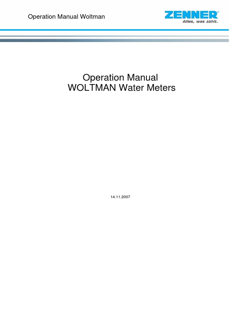 Operation Manual - Woltmann Meter | PDF | Pipe (Fluid Conveyance) | Valve