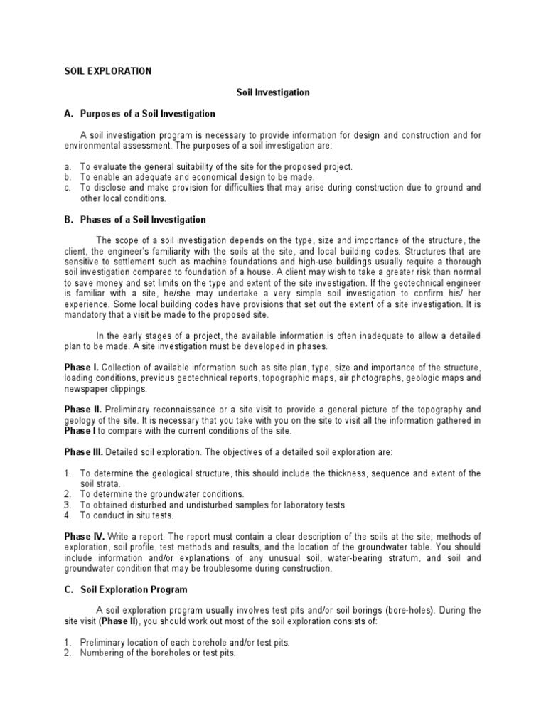 Soil Exploration | PDF | Geotechnical Engineering | Borehole