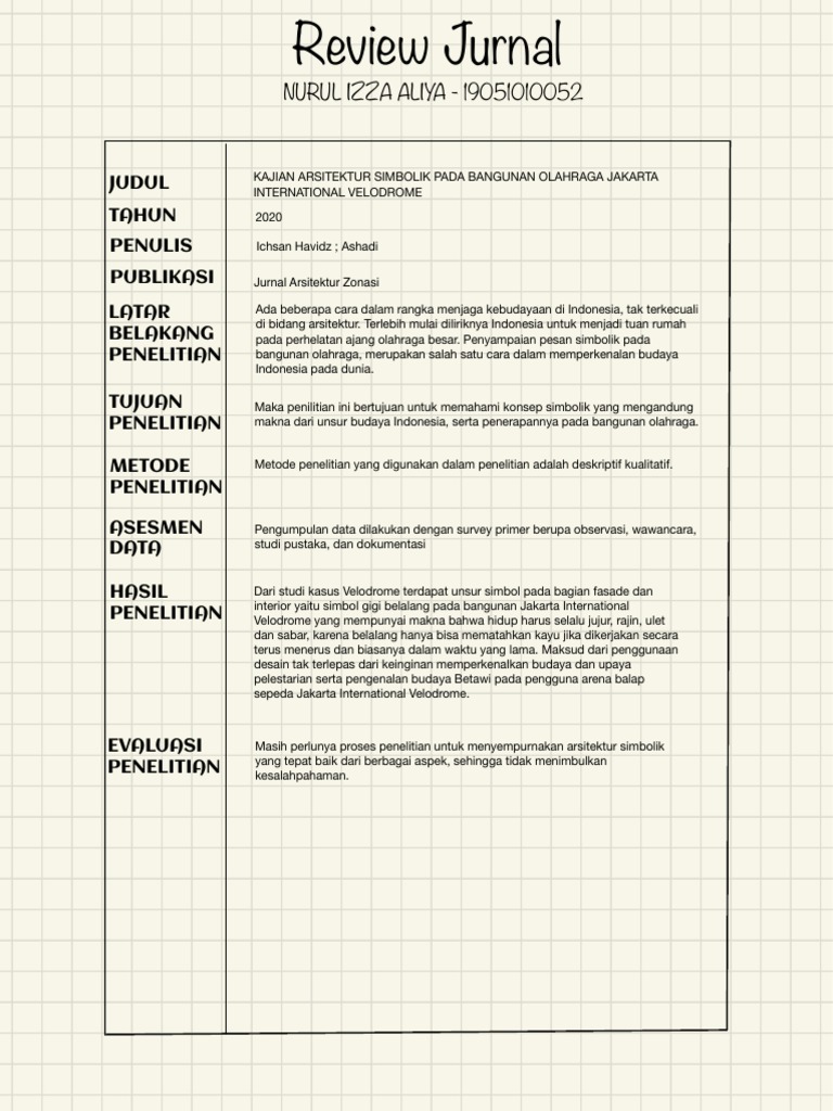 REVIEW JURNAL ARSITEKTUR | PDF