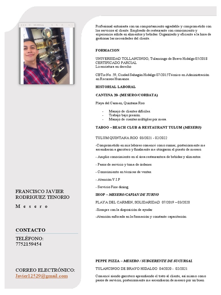 CV Javier Rodríguez Tenorio | PDF | Economias | Business