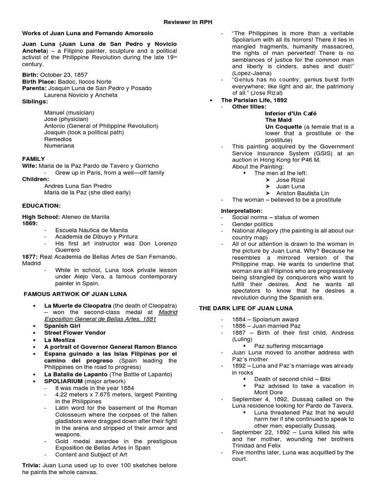 RPH Reviewer (Midterm) | PDF | Corazon Aquino | Philippines