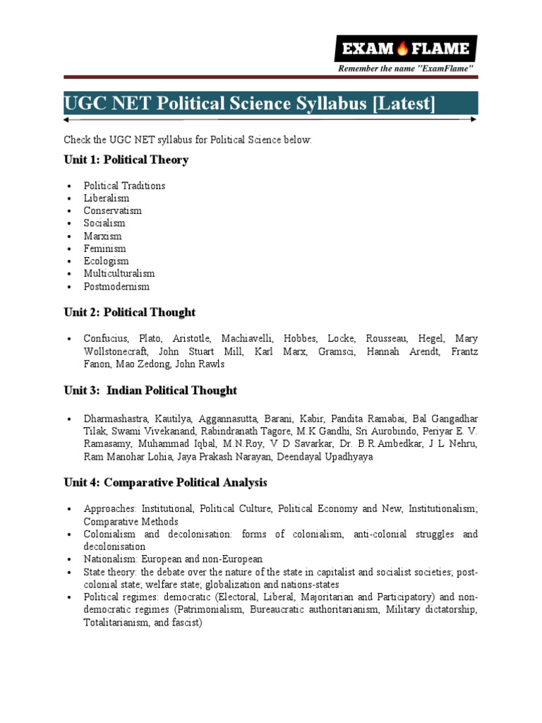 UGC NET Political Science Syllabus | PDF | International Relations | Governance