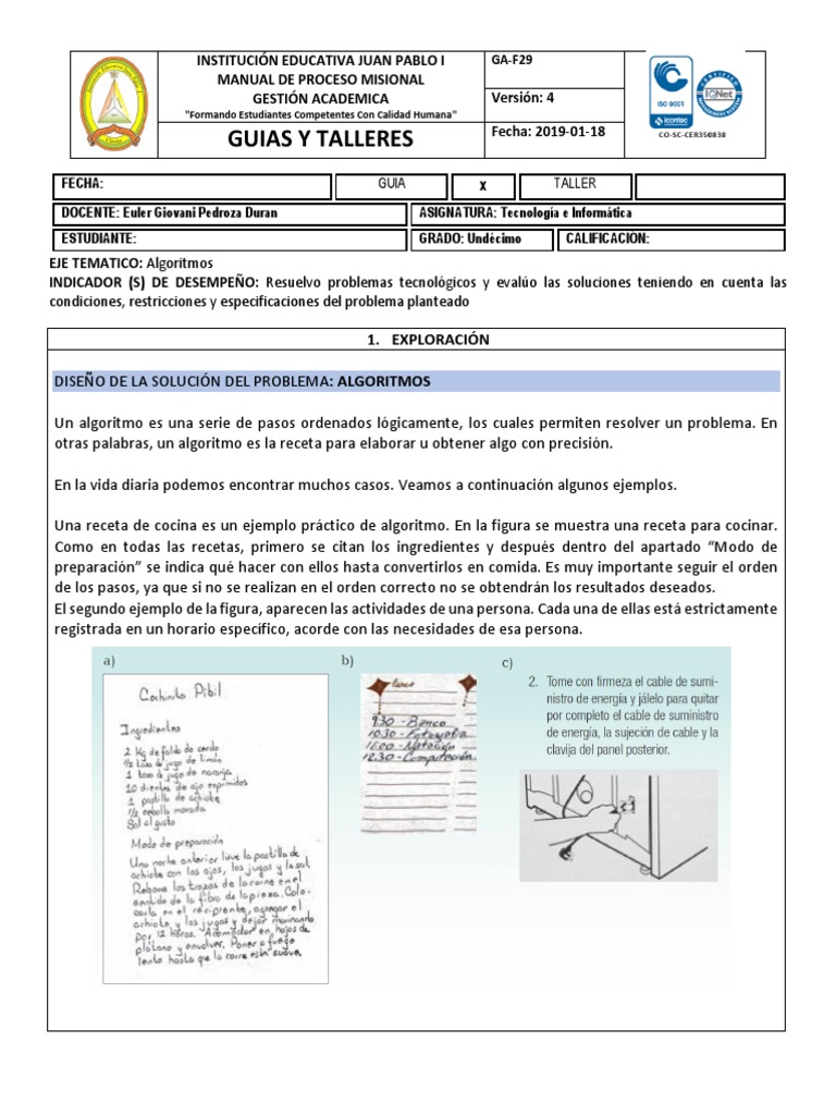 Algoritmos Pdf Algoritmos Variable Informática 5020