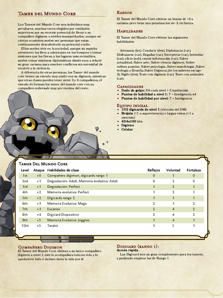 Tamer Del Mundo Core DD 1 | PDF | Evolución