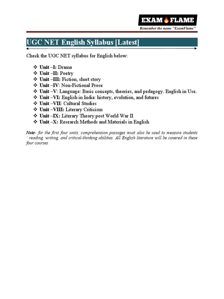 UGC NET English Syllabus | PDF
