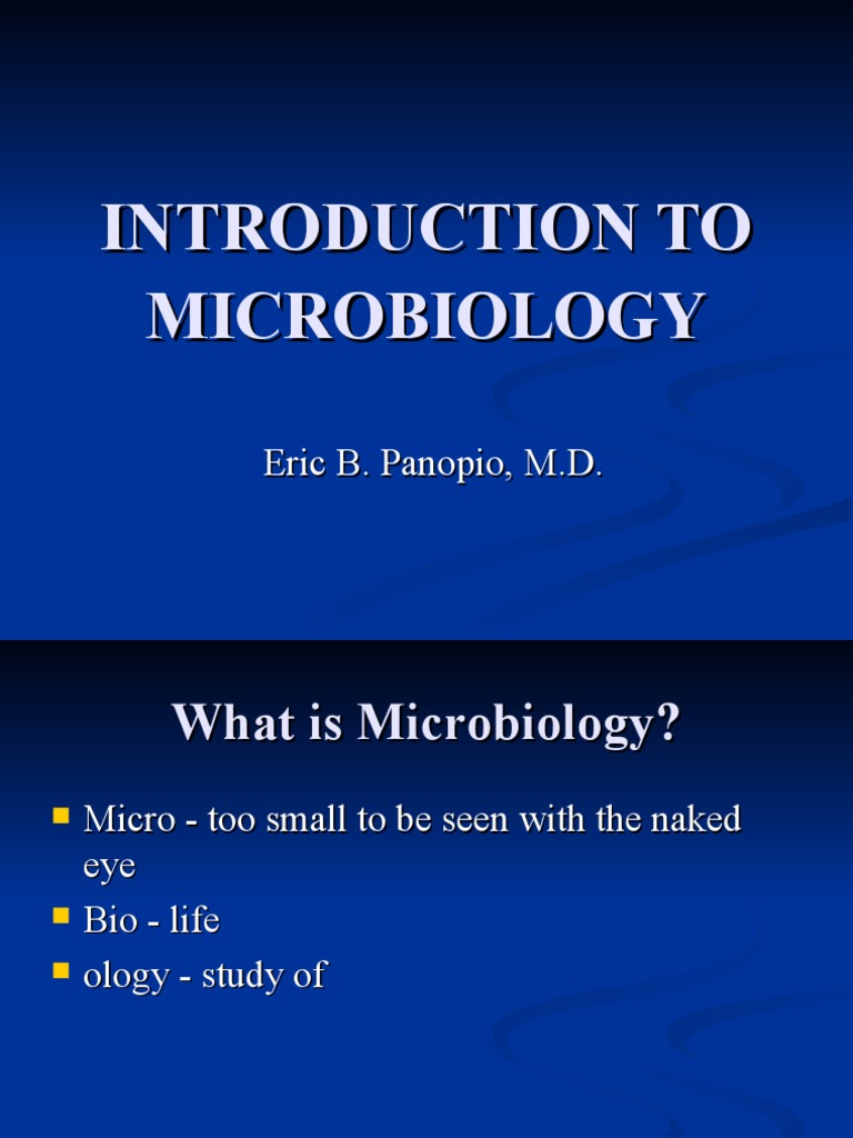 1 Introduction To Microbiology Pdf Bacteria Infection