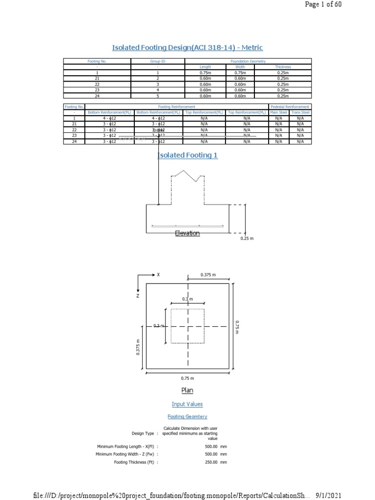 Monopole Footing Design | PDF | Civil Engineering | Mechanics